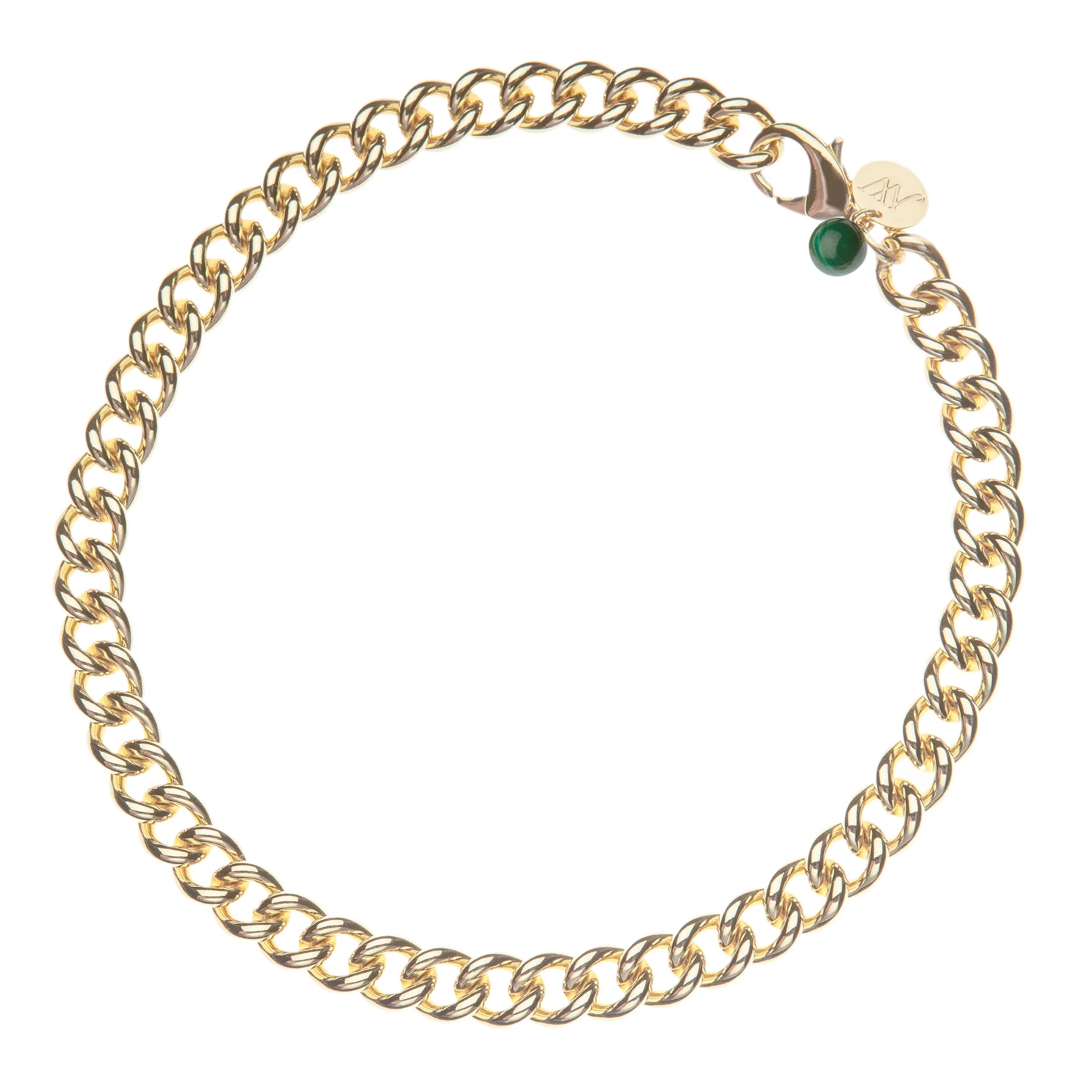 Curb Chain with Malachite Bead – Monarch Market
