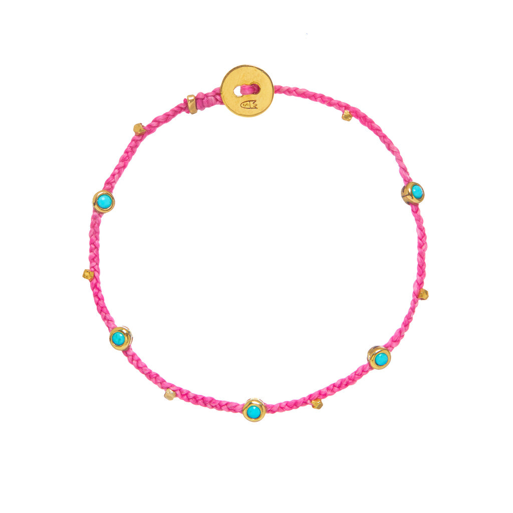 Turquoise Bezel Charms Bracelet in Magenta – Monarch Market